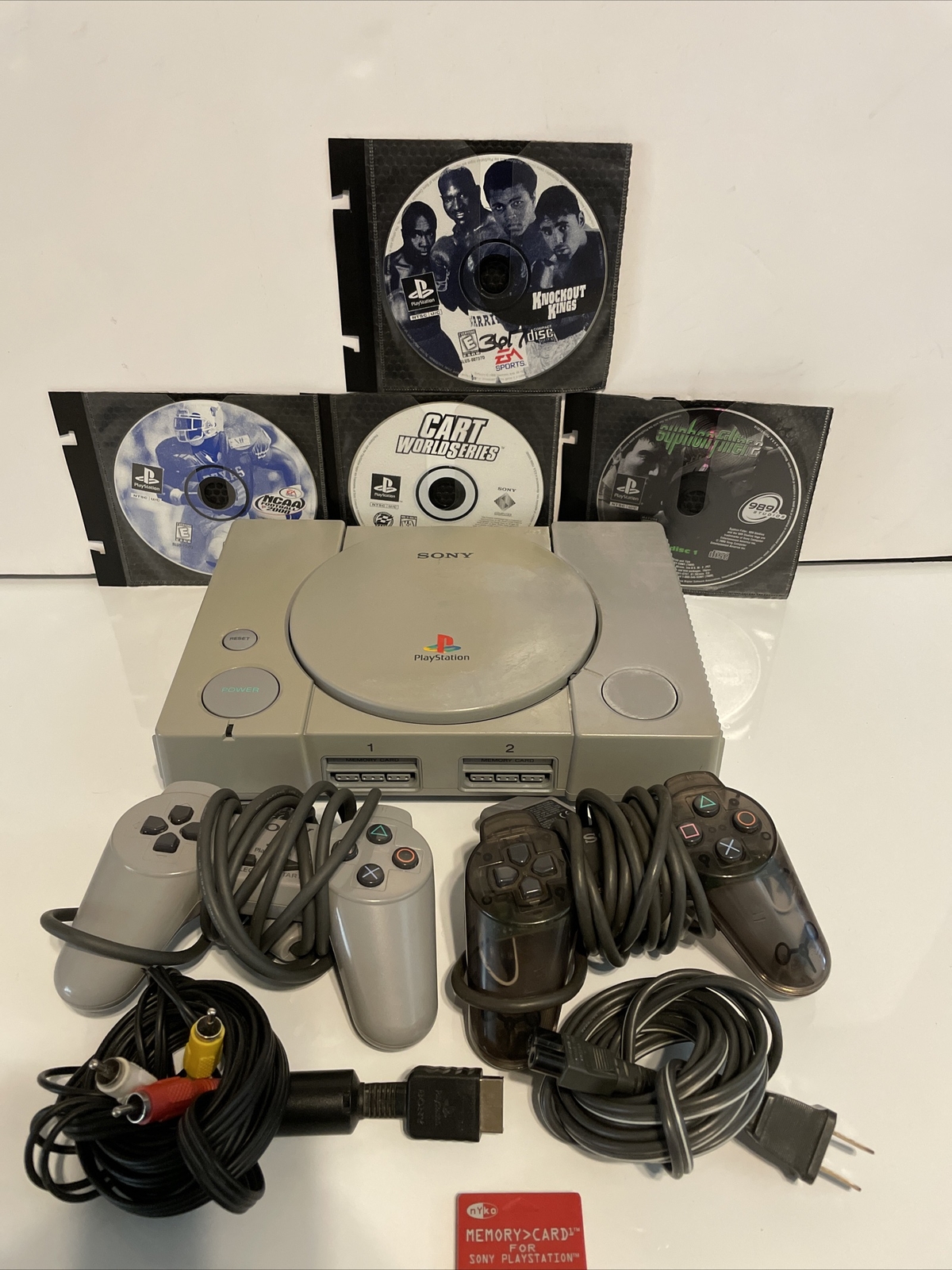 Sony PlayStation PS1 Console SCPH-5501 Bundle 2 Controllers Memory Card ...