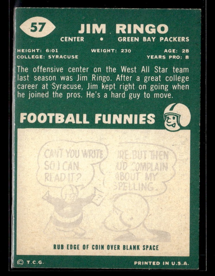 1960 Topps #57 Jim Ringo | eBay