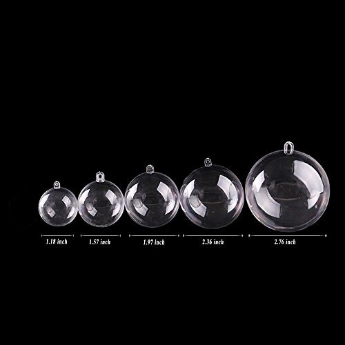 Clear Fillable Ornaments Ball, 25 PCS Transparent Plasti Craft Ornament ...