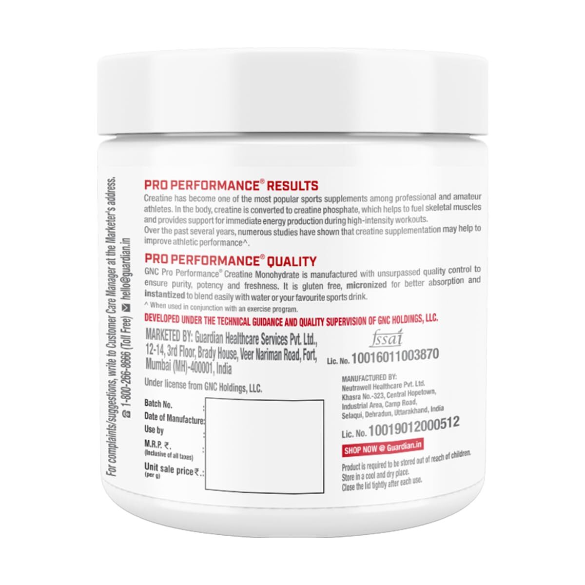 GNC Pro Performance Creatine Monohydrate Micronized Powder 250gm | eBay