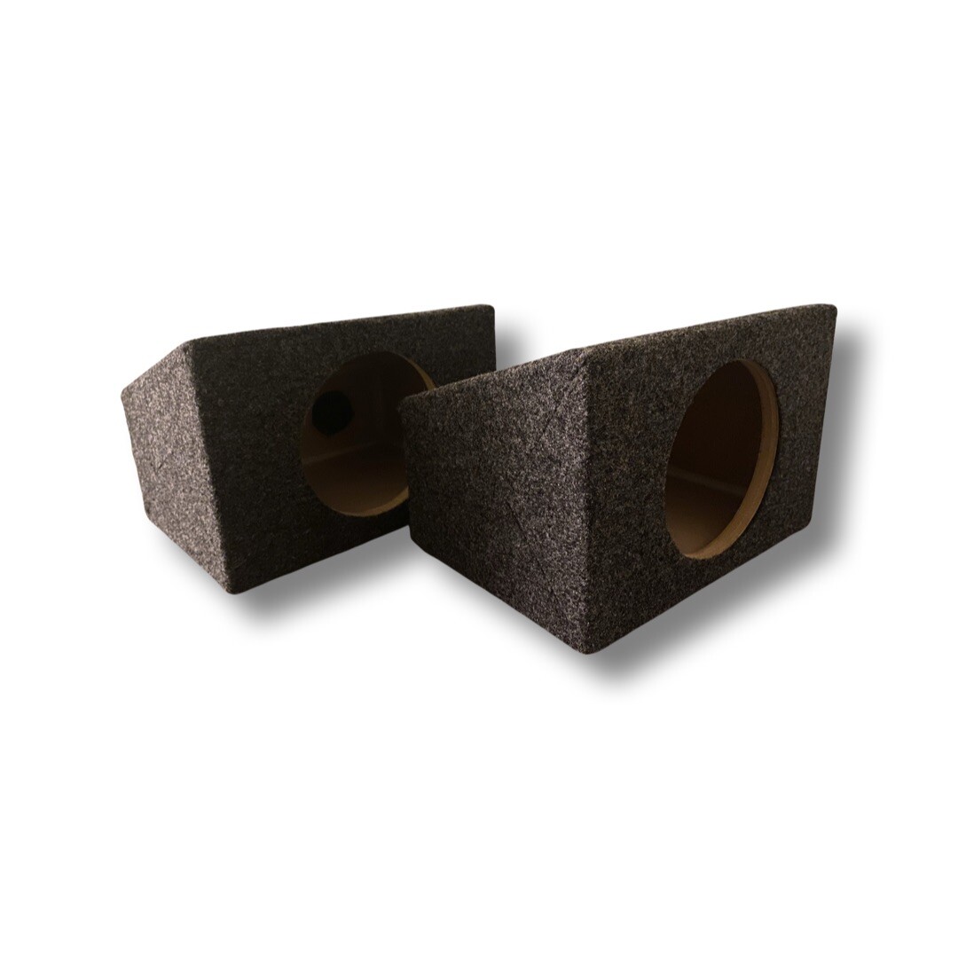 Set of Two 6.5" Wedge Speaker Boxes Enclosures- Gray (pair ...