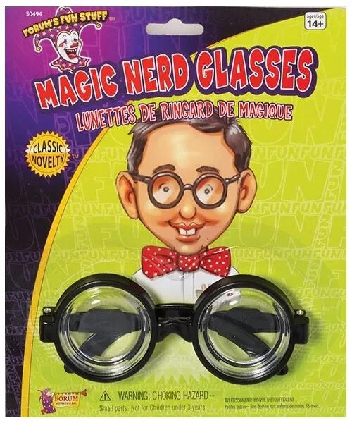 Nerd Spec Glasses plastic costume round thick intellectual look lenses ...