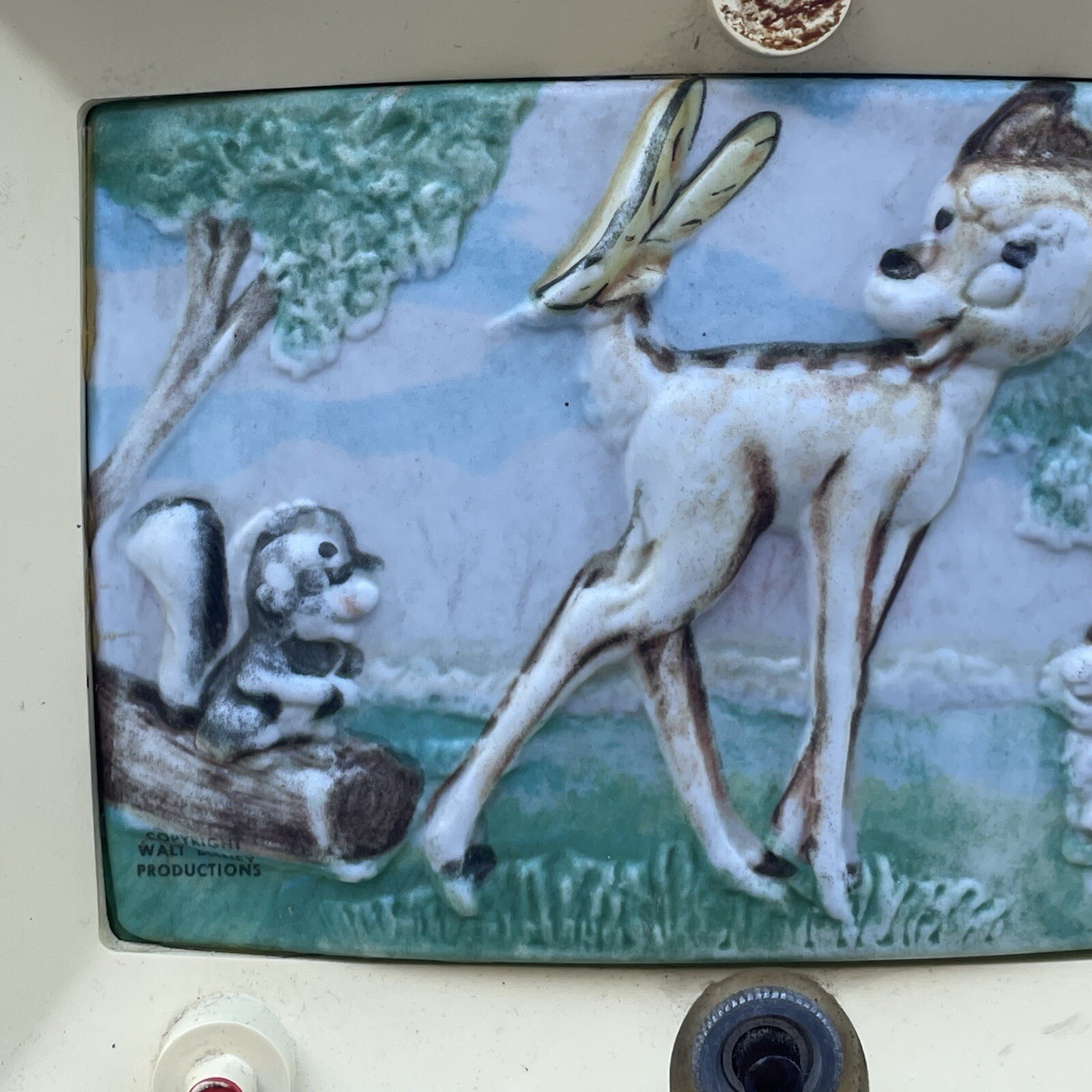 VINTAGE BAMBI HANKSCRAFT WALT DISNEY WIND-UP MUSIC BOX NIGHT LIGHT NITE ...