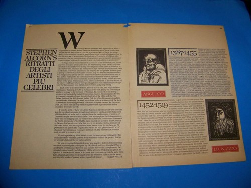 Artist Stephen Alcorn "Famous Artists" Vintage 1981 Article & Art From ...