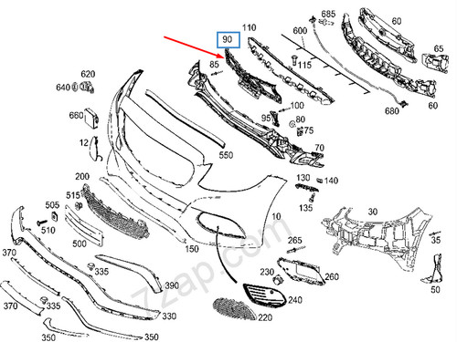NEW MERCEDES-BENZ C-CLASS W205 FRONT BUMPER BRACKET A2058853765 2015 ...