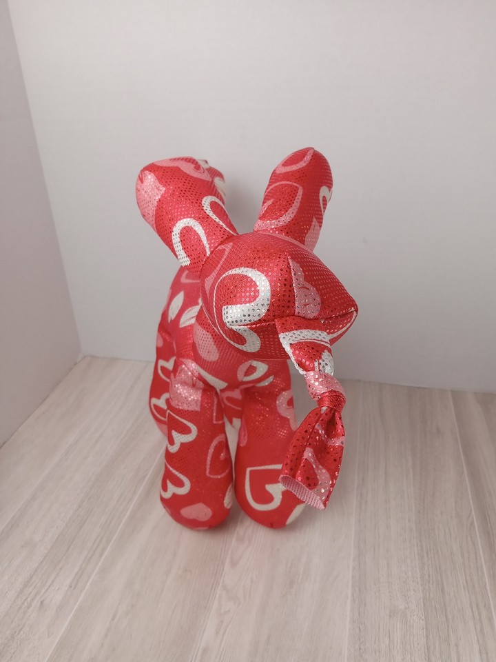 Standing Balloon Dog Stuffed Plush Valentines Day Hearts Animal Red ...