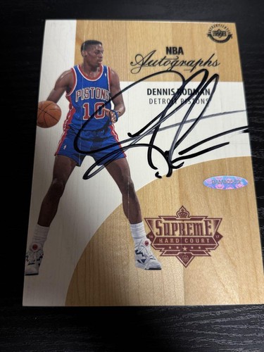 Dennis Rodman Signed NBA Autograph Card Detroit Pistons Upper Deck ...
