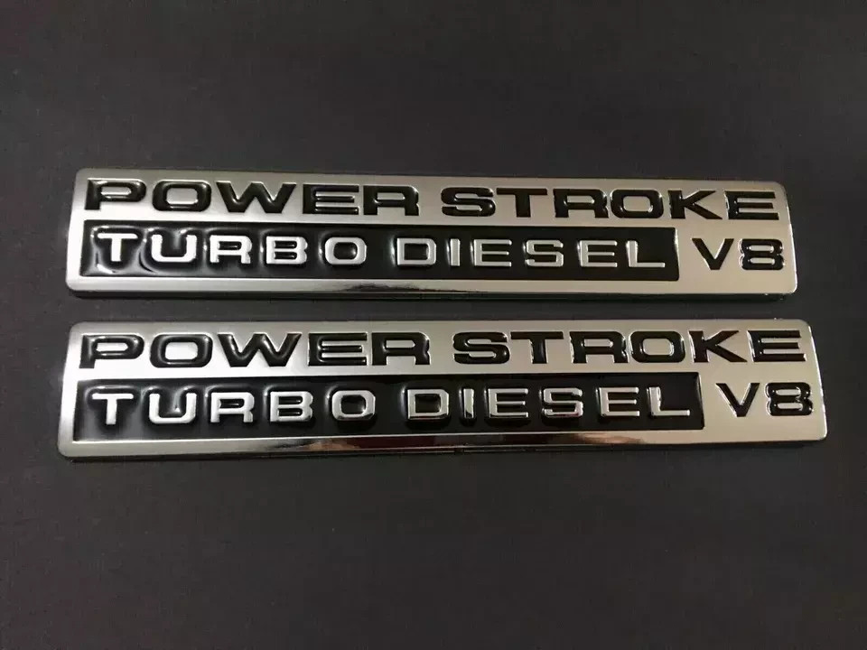 Fits For 05-10 POWERSTROKE TURBO DIESEL V8 Left Right Silver Badge ...
