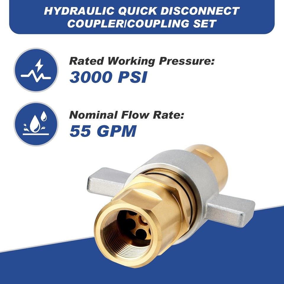 NEW 1" NPT Wet-Line Wing Nut Hydraulic Quick Disconnect Coupler ...