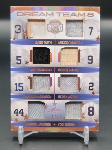 2023 Leaf DREAM TEAMS Yankees Babe Ruth Mantle Jeter GU Patch JERSEY ...