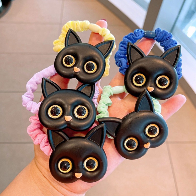 Cartoon Cats Scrunchies Intestine Cloth Ring Scrunchy Hair Band for ...