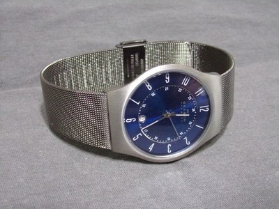 Men's SKAGEN Titanium Military Watch 233XLTTN w/ New Battery - Works ...