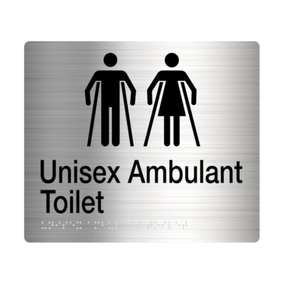 Tim The Sign Man Unisex Ambulant Amenity Sign Braille Stainless Steel ...
