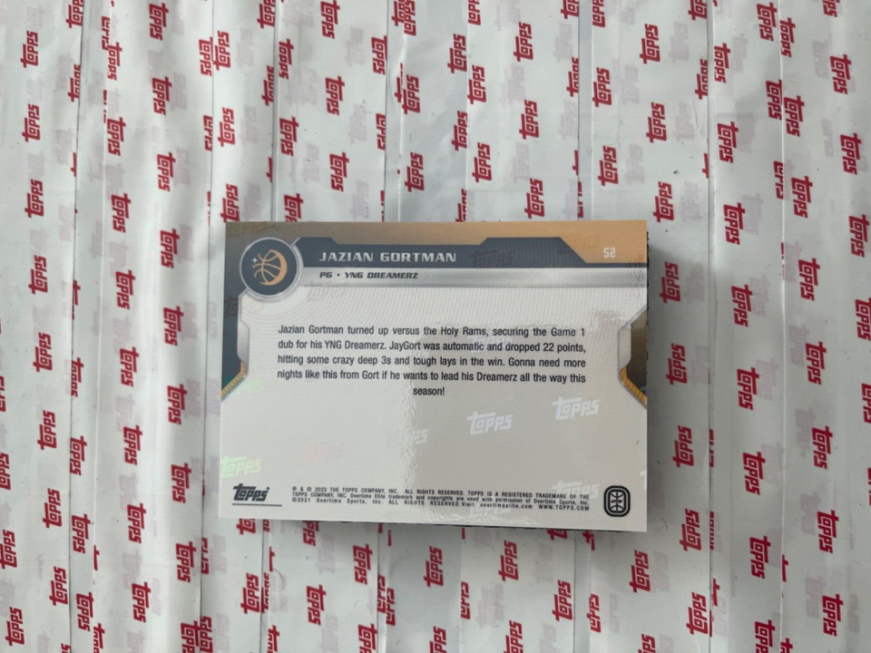 2023 TOPPS NOW JAZIAN GORTMAN RC OTE #52 SHOWS OFF HOT HAND VS HOLY ...