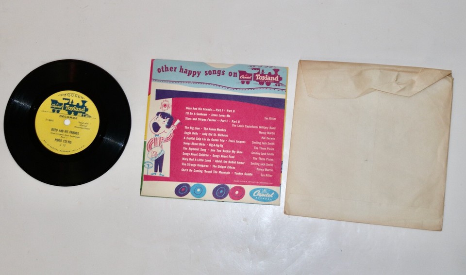 Bozo and his Friends Capitol Toyland Pinto Colvig vinyl record 1953 | eBay