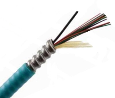 6-Strand Plenum Multimode OM3 Interlocking Armor Fiber Optic Cable ...