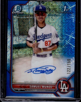 2022 Bowman Chrome Samuel Munoz BLUE MOJO REFRACTOR AUTO #122/150 ...