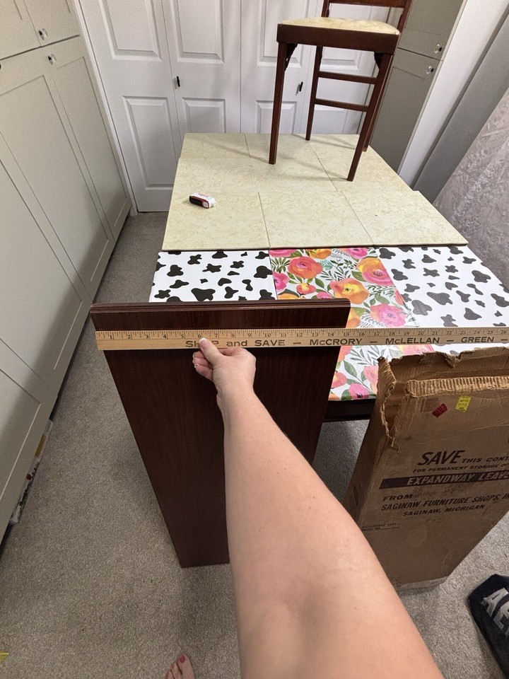 VTG Saginaw Expandable Expandomatic Desk Table W Fold Chair & Topper ...