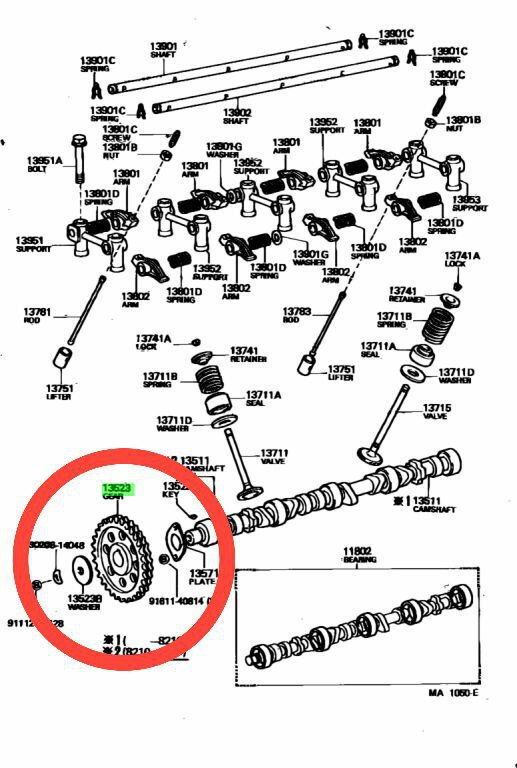 Toyota Camshaft Timing Sprocket For Engine 18RG 18RGEU 2TG 2TGEU 3TGTEU ...