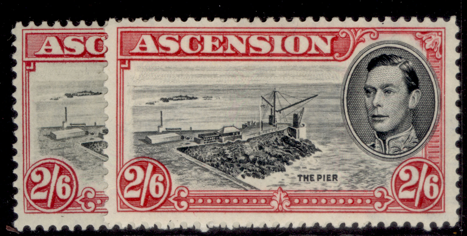 ASCENSION GVI SG45 + 45c, 2s 6d PERF VARIETIES, M MINT. Cat £43. | eBay