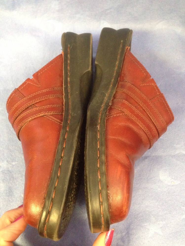 Red Clack Shoes Slip On Design Strap Look Size 9 M | eBay