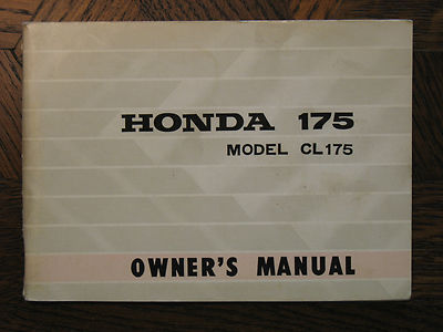 69-70 HONDA CL175 CL 175 K3 SCRAMBLER NOS ORIGINAL OEM OWNER'S DRIVER'S ...