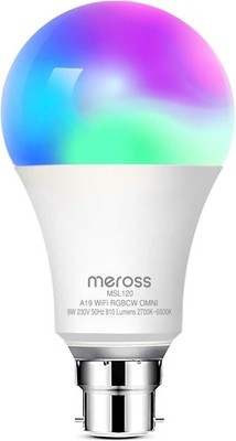 MEROSS Smart WiFi LED Bulb RGB A19 B22 9W 810Lm 2700-6500K AppleHome ...