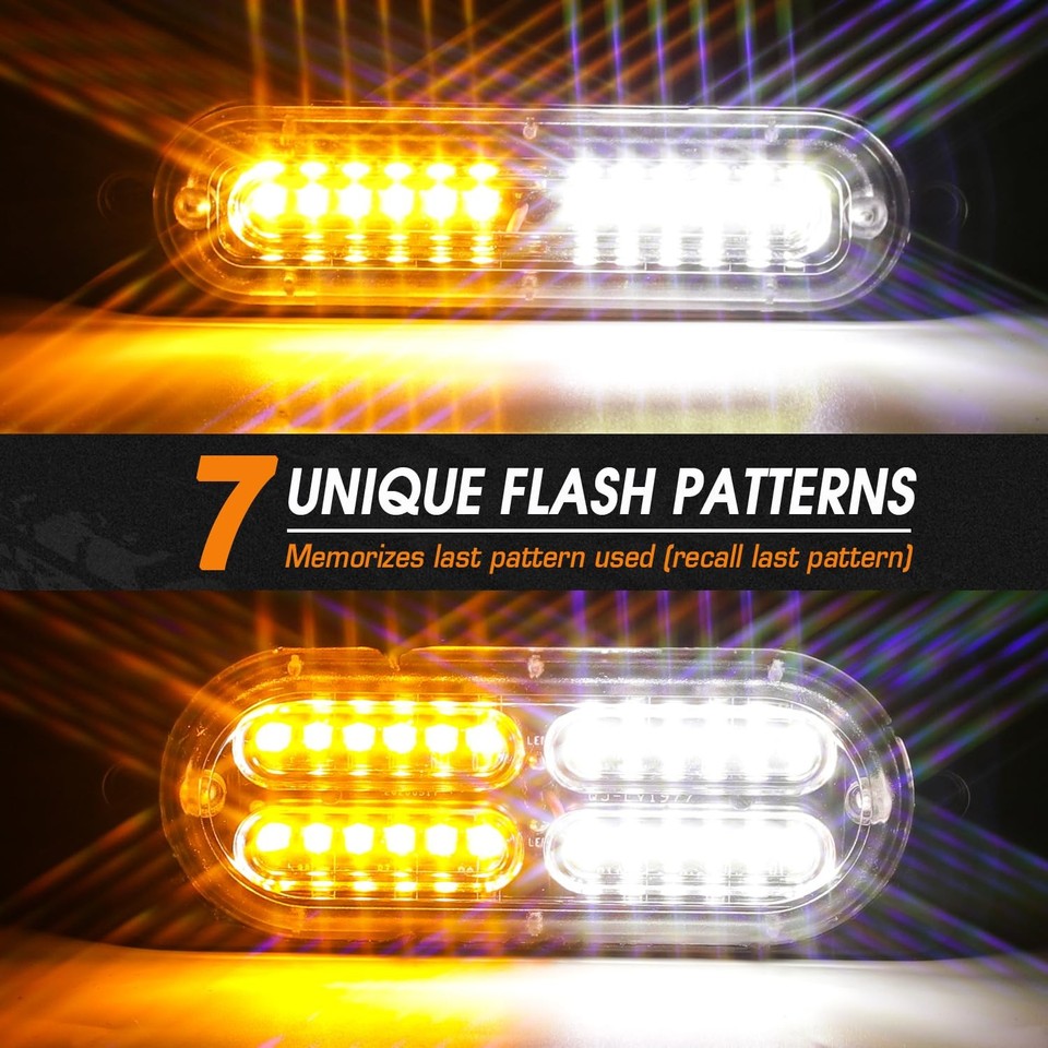 LED Beacon Strobe Lights 12pcs Waterproof Hazard Warning LINKITOM Ultra ...