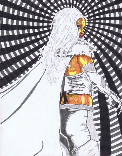 Original ink illustration Emma Frost White Queen X-Men Marvel Comics ...