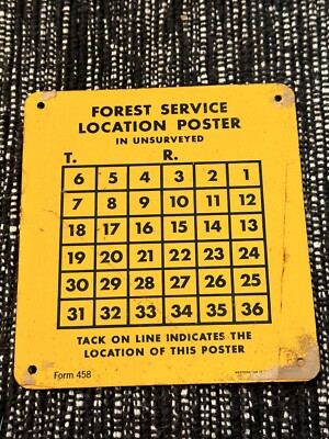 Vintage USFS US Forest Forestry Service ”LOCATION POSTER” Metal Sign | eBay