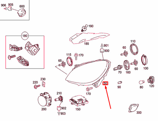 Mercedes-Benz B W245 Front Left Headlamp Unit RHD A1698207761 OEM for ...