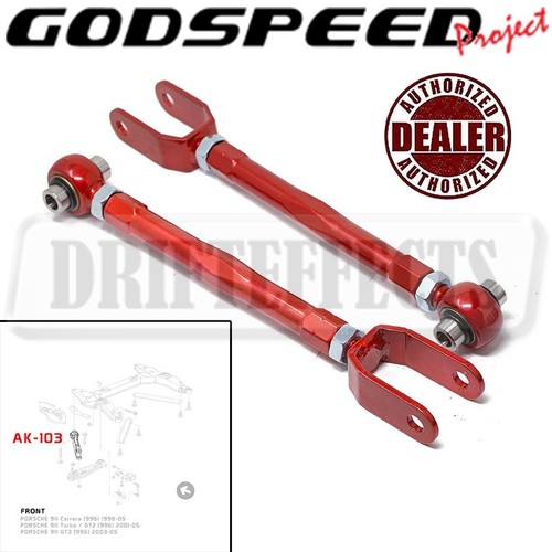 GODSPEED ADJUSTABLE CASTER FRONT LOWER ARMS KIT FOR PORSCHE 911 (996 ...