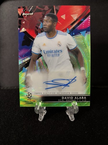 2021-22 Topps Finest UCL - Autographs David Alaba #BA-DA Neon Green ...
