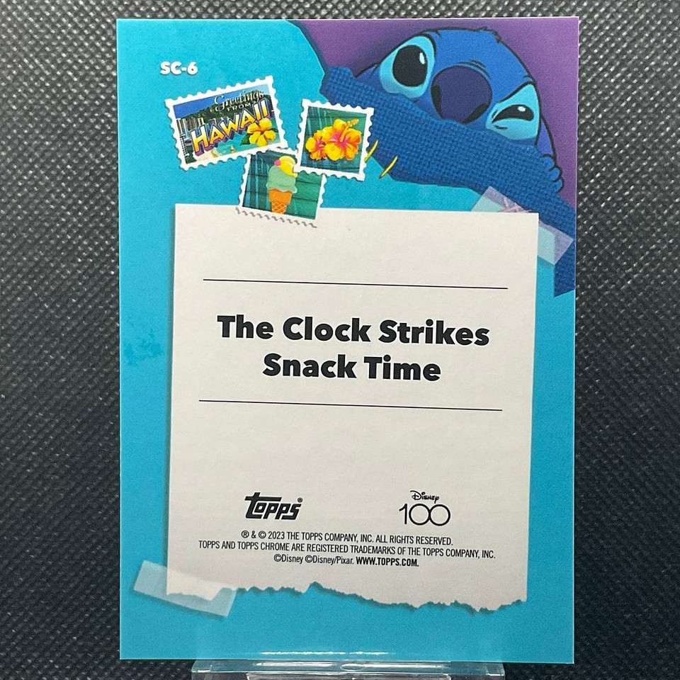 2023 Topps Disney 100 Chrome The Clock Strikes Snack Time SC-6 Stitch ...