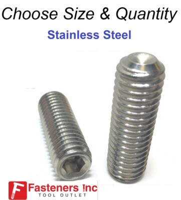 Stainless Steel Socket Set Screw Cup Point (Choose Size & Quantity) | eBay