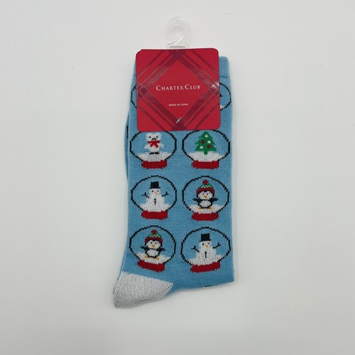 Charter Club Womens Sock Size 9-11 Christmas Holiday Snow Globe Crew ...
