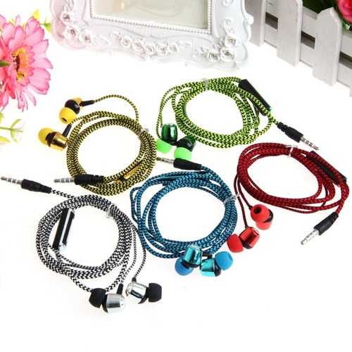3.5mm In-Ear Earphone Headphone With Mic Braided Headset For phone New ...