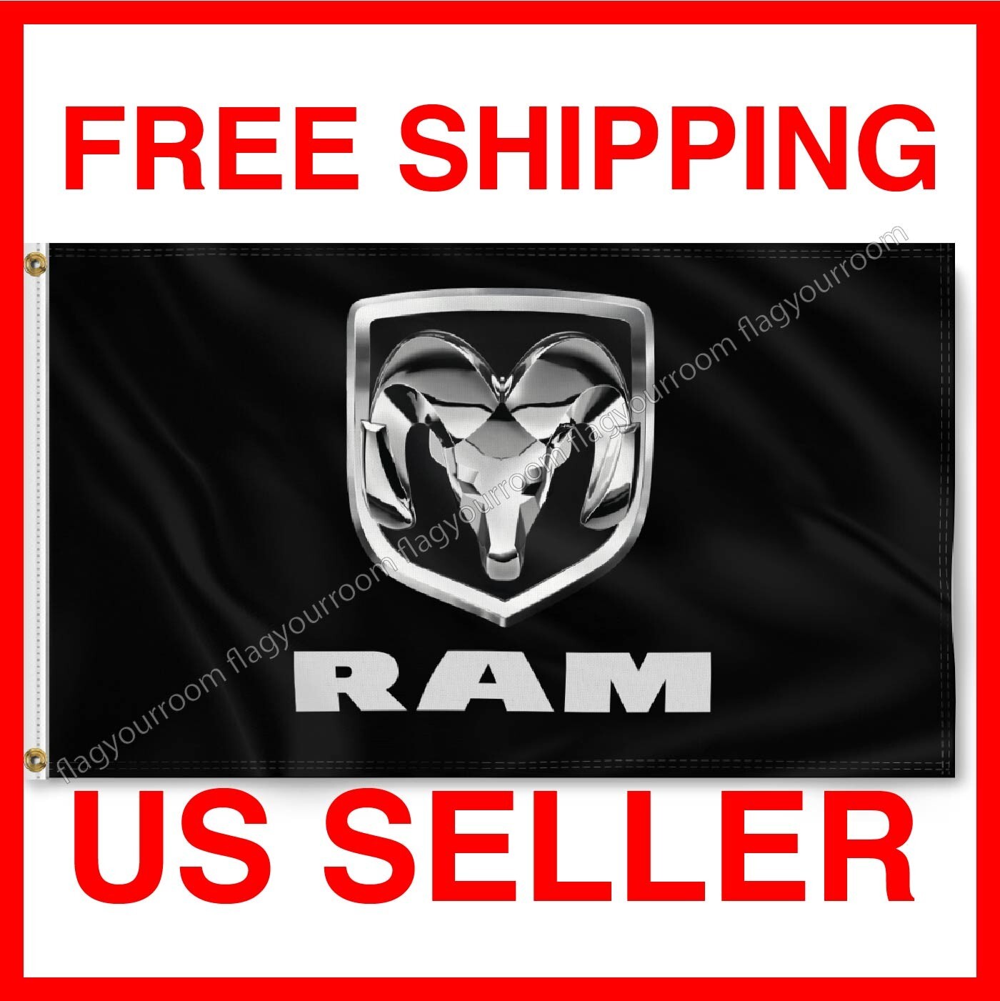 Dodge RAM 3x5 ft Flag Banner Charger Challenger Car Trucks Racing FREE ...