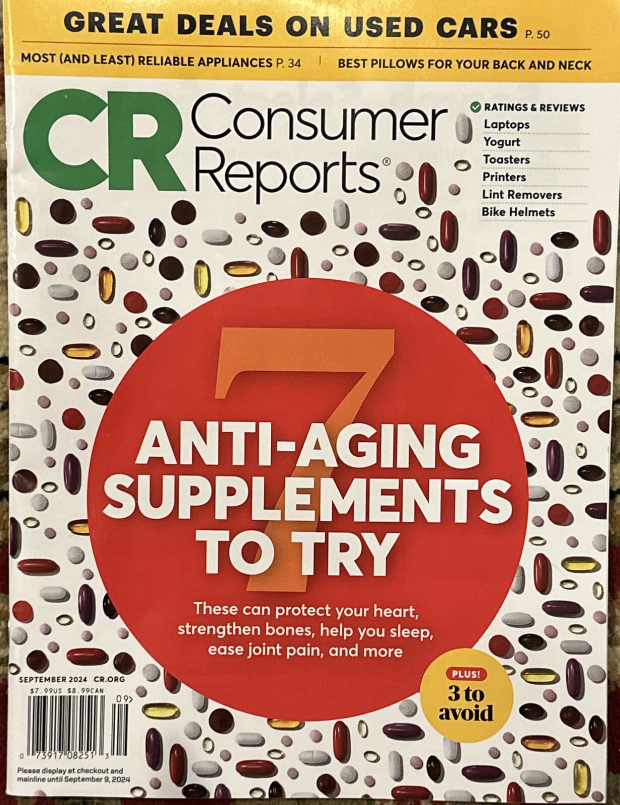 CONSUMER REPORTS MAGAZINE SEPTEMBER 2024 7 ANTI-AGING SUPPLEMENTS Used ...