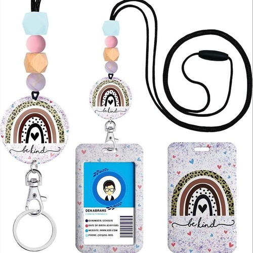 Acrylic ID Badge Holder Adjustable ID Card Holder Lanyard Card Holder ...