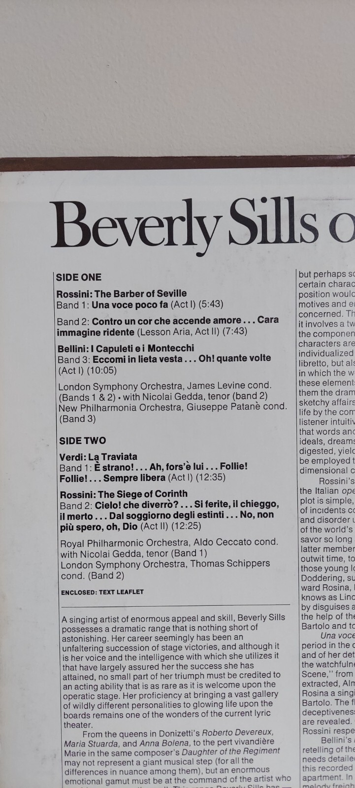 BEVERLY SILLS OPERA ARIAS SEVILLE TRAVIATA CORINTH VINYL RECORD S ...