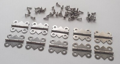 10x Silver Butterfly Hinges for DollHouse Model Craft Door Mini Hinge ...