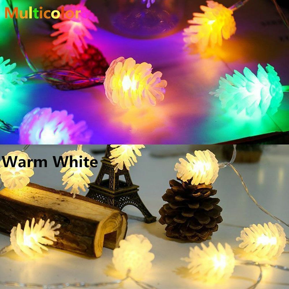 100LED Colorful Led Pine Cone Lamp LED Lights Christmas Tree String ...