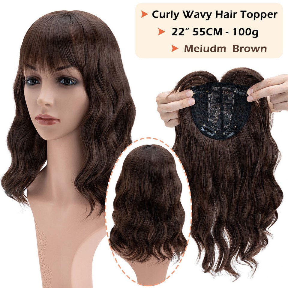 100% Real Natural Topper with Bangs Toupee For Thinning Hair as Human ...