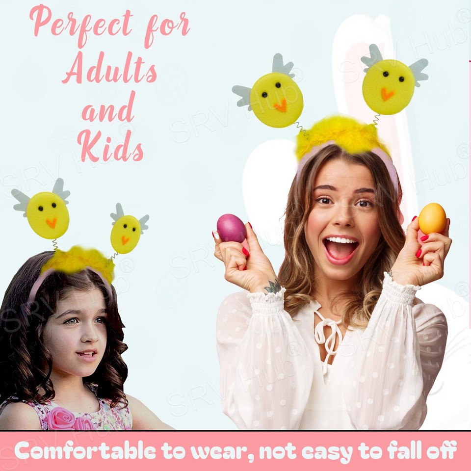 Universal Size Easter Chick and Rabbit Head Boppers With Fur Kids Party ...