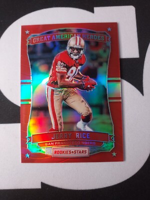 2016 Rookies & Stars Jerry Rice Great American Heroes Red /99 GOAT HOF ...