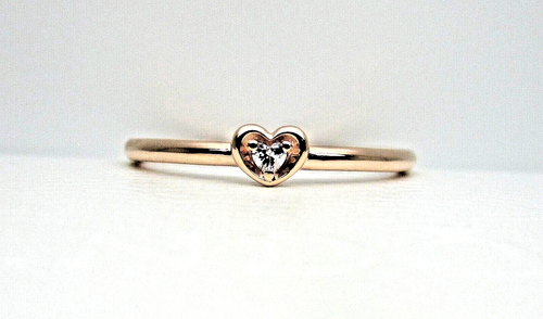 Authentic Pandora #182495C01-50 Radiant Heart Ring Size 5 Rose ...