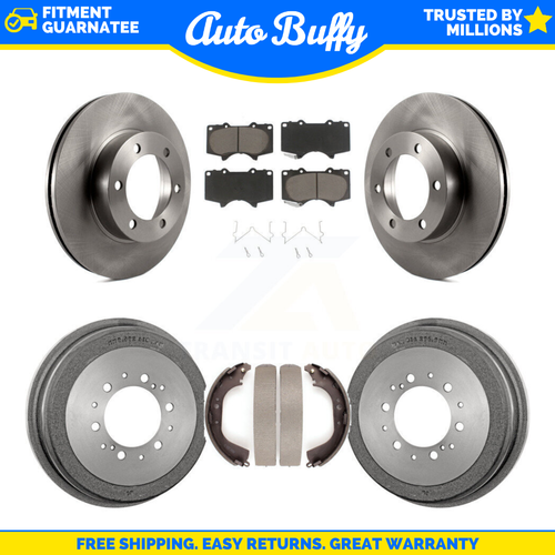 [Front+Rear] Disc Brake Rotors Ceramic Pads And Drum Kit For Toyota ...