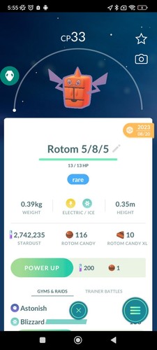 Pokémon Rotom Frost ( Level 1 ) GO | eBay