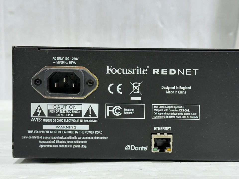 Focusrite RedNet 2 Dante Equipped 16-Ch Digital Audio Interface #6096-G ...